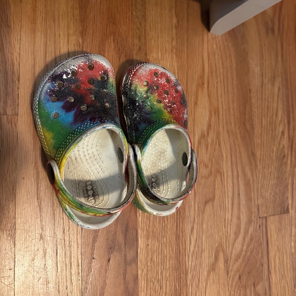 CROCS | Shoes | Toddler Baya Graphic Classic Croc Clogs Rainbow Tye Die ...